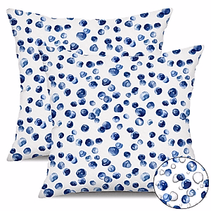 DFXSZ Outdoor Pillow Covers 16x16 Inch Set of 2 Blue Polka Dot Decor Waterproof Throw Pillow Covers Farmhouse Outdoor Waterproof Pillow Covers Decor for Patio Funiture Garden Sofa Couch
