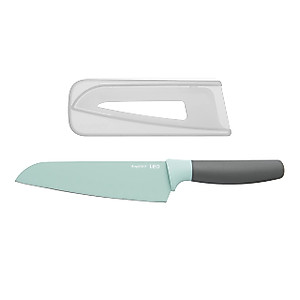 Berghoff LEO Non-stick Sharp Serrated Stainless Steel Blade Set of 2pc Santoku & Bread Knives Ergonomically Designed Handle PP Fitted Protective Sleeve Well-balanced Soft-touch PP Handle