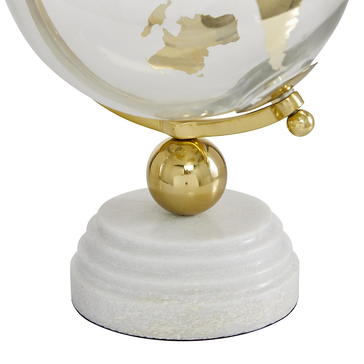 Deco 79 Marble Globe with Marble Base and White Base, 5" x 5" x 11", Gold
