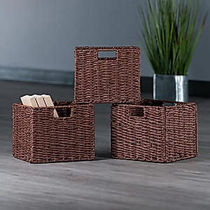 Winsome Wood Tessa Basket, Walnut