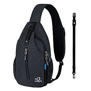 WATERFLY Sports Crossbody Sling Backpack Sling Bag Chest Bag Daypack for Cycling Hiking Running Men Women