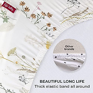 Pobibaby - 2 Pack Premium Fitted Baby Girl Crib Sheets for Standard Crib Mattress - Ultra-Soft Jersey Knit, Safe and Snug, and Stylish Floral Crib Sheet (Wildflower)