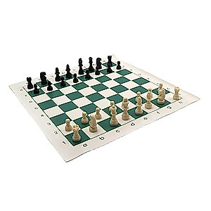 Portable Chess Checkers Set,Professional Tournament Chess Board with Chess Checkers,2 in 1 Travel Board Games for Kids and Adults, Folding Roll up Chess Game Sets
