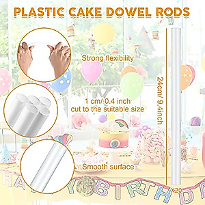 112 Pieces Cake Board Kit Sturdy Round Cake Board 4 Inch, 6 Inch, 8 Inch, 10 Inch with Parchment Paper Round and Plastic Cake Dowel Rod Cake Separator Plate for Tiered Cake for Party Wedding Birthday
