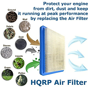 HQRP 2-Pack Filter with Pre-Filter compatible with Husqvarna 917.375810, 917.375820, 917.375830, 917.375840 917.375350, 917.375361, 917.375363, 917.375940, 917.375950 Lawn Mower Engine