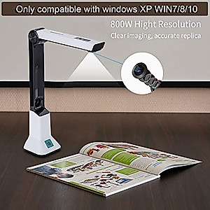 8MP USB Document Camera For Teachers, High Definition Portable Scanner With OCR Text Recognition Function, Real-time Projection Video Recording Versatility A4 Format Used for Office Education Training