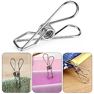 Estink Stainless Steel Clothes Pegs, Wire Clothes Pins Heavy Duty Outdoor 20pcs Household Socks Underwear Drying Rack Clip Holder Metal Wire Utility Clips for Hanging Clothes Home Kitchen
