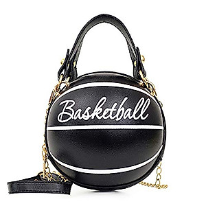 Lanpet Women Crossbody Bags Basketball Shaped PU Handbags Adjustable Strap Shoulder Messenger Bag
