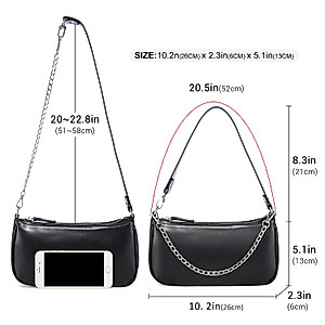 Loiral Small Purse for Women, Retro Classic Tote HandBag Mini Shoulder Bags Crocodile Pattern Clutch with Zipper Closure, Black