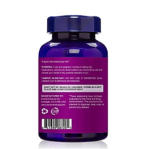 Esmond Natural: Anti Gray Hair Capsule (Supports in decreasing Gray Hair. Stimulates Healthy Hair Growth), GMP, Natural Product Assn Certified, Made in USA - 60 Capsules