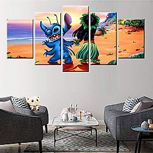 VINMEN 5 Panel HD Print Movie Characters Canvas Painting Poster Wall Art Painting Home Decor Kids Room Bedroom Photo, 20X35 20X45 20X55 cm