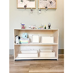 Bush Acres DANI- Montessori Storage Bins Set of 4 - Wooden Storage Boxes - Unfinished wood crate containers for organizing and storing