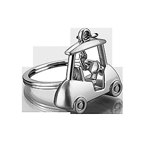 ARFUKA Keychain Golf Cart Pendant Keyring Unisex Key Organizer Holder Keyring Birthday Christmas Wedding Valentine's Day Gift for Men and Women Silver