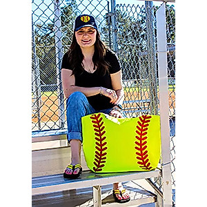 Cocomo Soul Softball Canvas Tote Bag Handbag Large Sports 20 x 17 Inches