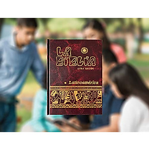 La Biblia Catolica Latinoamericana Letra Grande Edicion Cartone en Español con Señalador Biblico - The Latin American Catholic Bible Spanish Edition with Bookmarks (Red)