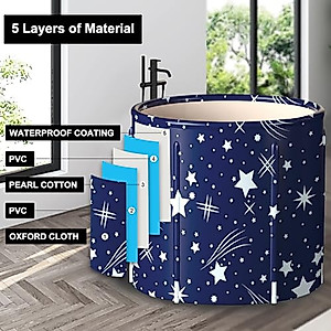HotMax Portable Foldable Bathtub for Adult, Hot Bath Tub for Women, Freestanding Collapsible Home SPA Bath Tub, Soaking Tub with Cushion