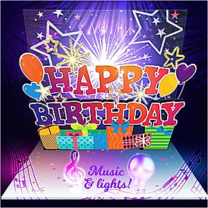 100 Greetings LIGHTS & MUSIC 'Fireworks' Birthday Pop Up Card - Plays Hit Song 'Happy' - Happy Birthday Card for Wife or Husband, Him or Her, Women & Men – Pop Up Birthday Greeting Cards - 1 Card Only