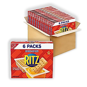 Handi-Snacks RITZ Crackers 'N Cheesy Dip Snack Packs, 12 Boxes of 6 Snack Packs (72 Total Packs)