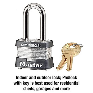 Master Lock 3KALF Outdoor Padlock with Key, 1 Pack,Silver