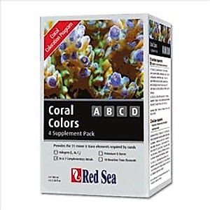 Red Sea Fish Pharm ARE22040 4-Pack Coral Colors ABCD Supplements for Aquarium, 100ml
