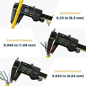 iSelek Cat 8 Ethernet Cable S/FTP 22AWG Solid Cable, Heavy Duty High Speed LAN Network Cable, Yellow Color (Termination Required) (165 ft (50M))