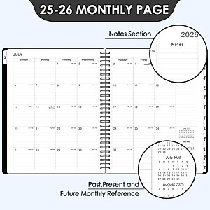 Planner 2023-2024 - Weekly and Monthly Planner, July 2023 - June 2024, 8'' x 10'', 2023-2024 Academic Planner with Monthly Tabs, Twin-Wire Binding, Thick Paper, Flexible Cover - Classic Black