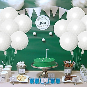 HILAVO 9PCS Golf Balloons, 18Inch Sports Balloons Aluminum Foil Balloons for Golf Themed Party Decorations, Birthday Sports Graduation Party Supplies