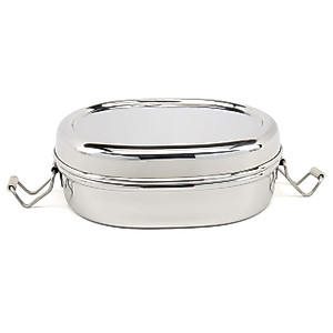 Lifestyle Block Stainless Steel 5 Inch Oval Snack Container - Eco Friendly and BPA Free