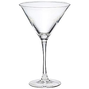 Amazon Basics Chelsea Martini Glass Set, 10-Ounce, Set of 6, Clear