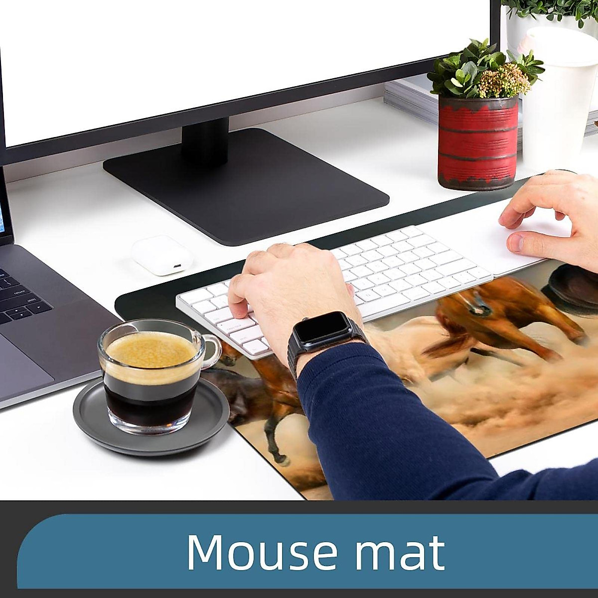 VBFOFBV Kitchen Mat, Cushioned Kitchen Rug, Non-Slip Kitchen Mats Comfort Rugs for Kitchen, Floor Home, Office, Sink, Laundry, Animal Brown Horses