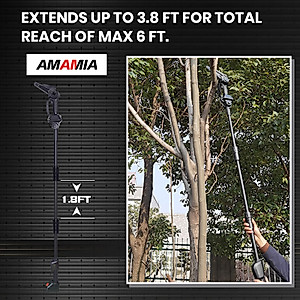 Cordless Pole Chainsaw,6-Inch Electric Extension Pole Chainsaw With 2X1500 mAh Batteries,Maximum Length 70 Inch for Trimming Branches from Trees Or Projects On The Ground.