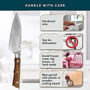 Home Hero Japanese Deba Knife Collection - VG10 Damascus Steel Triple Rivet Ultra Sharp 67 Layers Kitchen Knife with Ergonomic Rosewood Handle - Unique Gift for Men & Women (6 Inch Deba Knife)