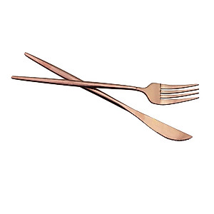 Rose Gold Silverware Set, JASHII 30-Piece Stainless Steel Flatware Cutlery Set for 6, Elegant Hourglass Polished Mirror Finish, Ideal for Home Hotel Wedding Festival Party, Dishwasher Safe