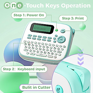 Vixic Label Maker Machine, D210S Kids Label Maker, QWERTY Keyboard Labeler, Handheld Easy Label Maker Printer Portable for Home, Office Small Business, School Organization, DIY