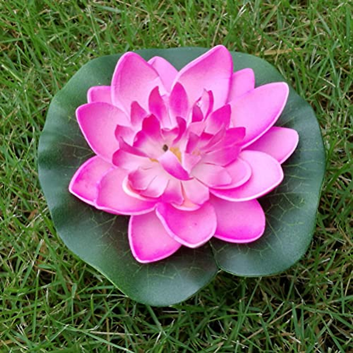 Toyvian 5PCS Artificial Lily Pads for Pond, Artificial Flowers Floating Foam Lotus Flower with Fake Lily Pads for Pool Garden Fish Pond Aquarium Pool Wedding Decor