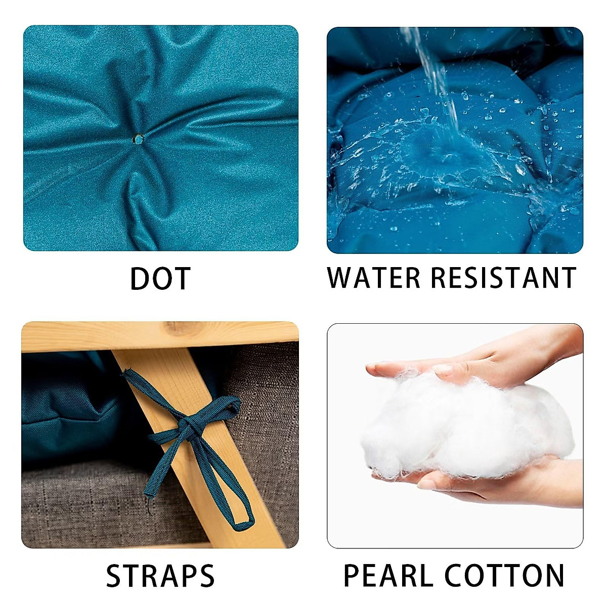 kgitpve Porch Swing Cushions, 2-3 Seater Waterproof Bench Cushion, Outdoor Swing Cushions with Ties, for Outdoor Patio Garden Furniture(42"x40"x5", Dark Green)