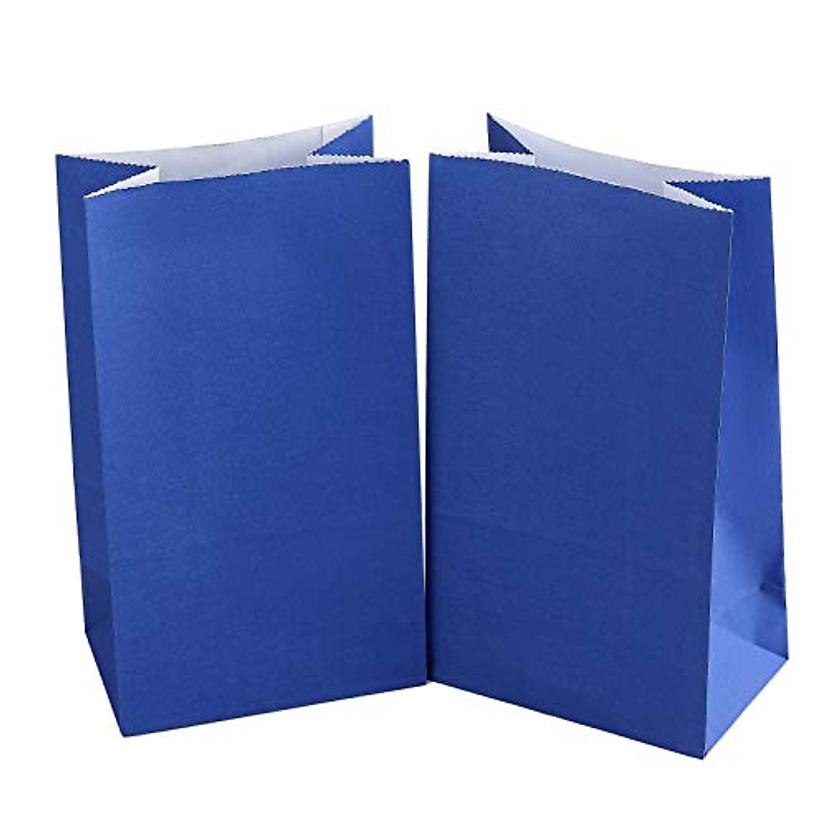 Party Favor Bag - 50 Piece Navy Blue Kraft Paper Treat Bags Ideal for, Lunch, Gift Bags Birthday Parties, July 4th or Baby Showers - 5 x 3 x 9 Inch
