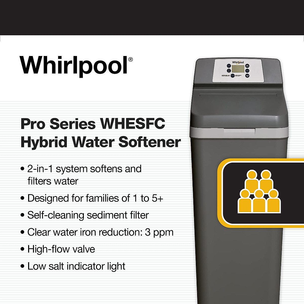 Whirlpool WHESFC Pro Series – Softener/Whole Home Filter Hybrid, Gray