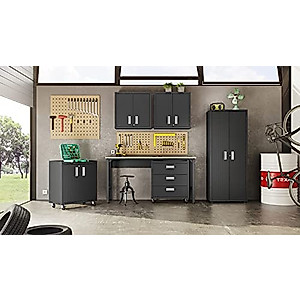 Manhattan Comfort Fortress Storage Units, Charcoal Gray