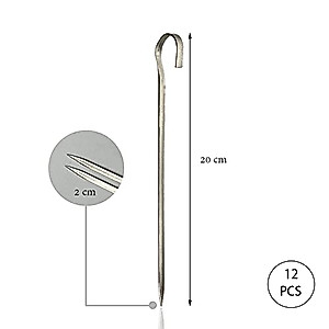 DELIGHTBOX UPI New Long Stainless Steel, Barbecue, BBQ, Shish Kebab Kabob Skewers, Ring-Tip Handle, 1 Dozen, 12" L