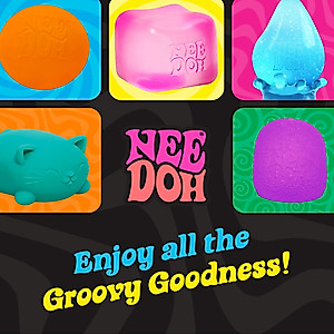 Schylling NeeDoh Teenie Gobs of Globs - Sensory Squeeze Toy - Contains 18 Mini Groovy Globs - 1.25" Wide - Multicolored