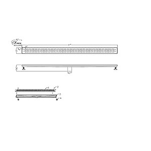 Dawn LYE470304 Yangtze River Series Linear Shower Drain, 47"