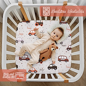 Cloele Square Playard/Playpen Fitted Sheets Perfect for 36 X 36 Portable Playard Mattresses - 2 Pack Square Pack and Play Crib Sheets - Ultra Soft Microfiber Car Fitted Playpen Sheet for Baby