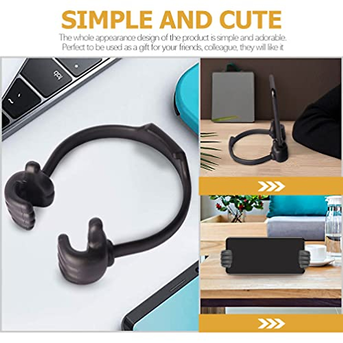 SAFIGLE 4Pcs Lazy Thumbs Up Cell Phone Holder for Desk, Creative Flexible Cell Phone Stands Lazy Phones Stand with Hand Holder Desk, Cellphone Thumb Holder Multi-Angle Phone Holder