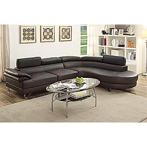 Poundex F6984 Bobkona Isidro Faux Leather sectional