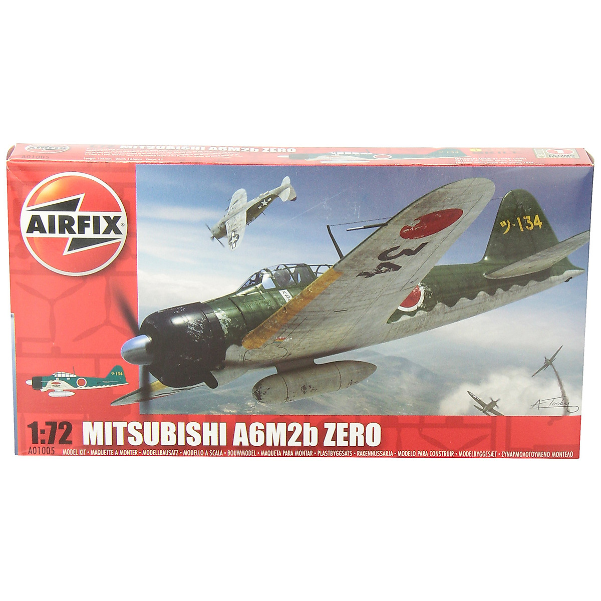 Airfix A01005 Mitsubishi Zero Model Building Kit, 1:72 Scale, Navy