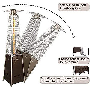 Outdoor Heater Patio Heater - 48000 BTU Commercial Propane Heater Space Heater Floor Standing with Wheels for Bedroom Garden Wedding Party Winter