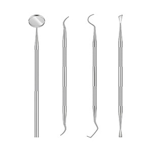 Dental Cleaning Tools Set For At Home Use - Oral Care Dental Hygiene Kit Includes Teeth Scraper For Plaque, Mirror, Scaler, Pick - These Teeth Cleaning Tools Are Made From Stainless Steel