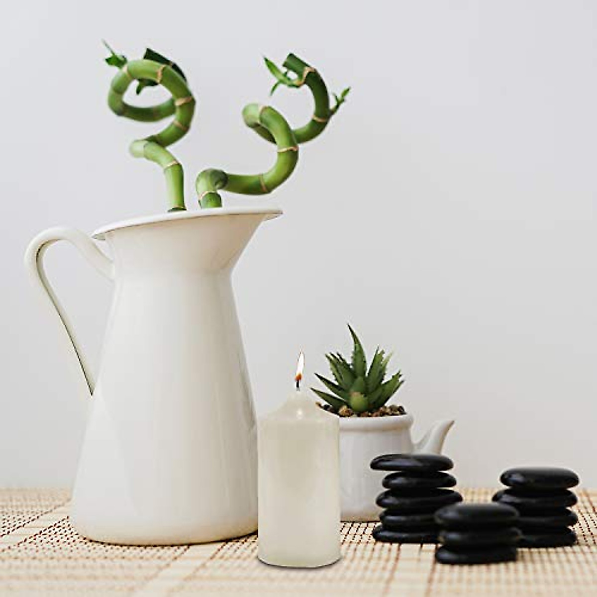 Super Z Outlet 3" x 6" Unscented Ivory Pillar Candle for Weddings, Home Decoration, Relaxation, Spa, Smokeless Cotton Wick. (1 Candle)