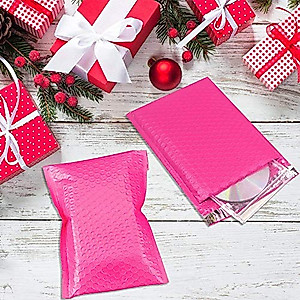 iMBAPrice 250-Pack #0 (6" x 10") Premium Hot Pink Color Self Seal Poly Bubble Mailers Padded Shipping Envelopes (Total 250 Bags)